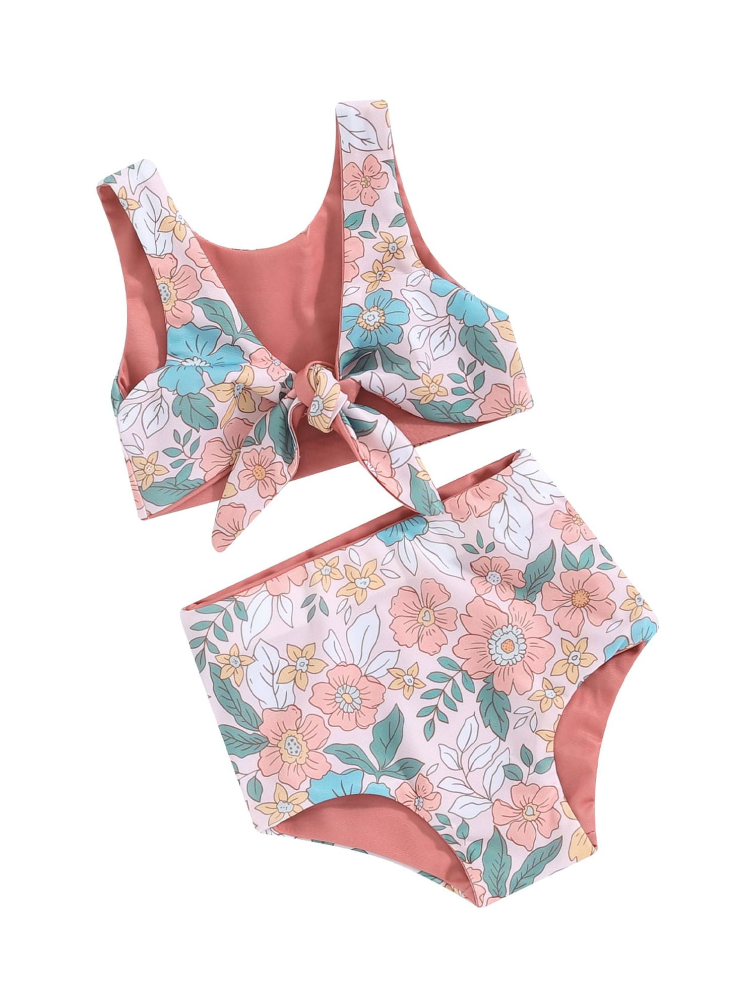 Bslissey Toddler Baby Girls 2Pcs Bikini Swimwear Cartoon/Floral Print ...