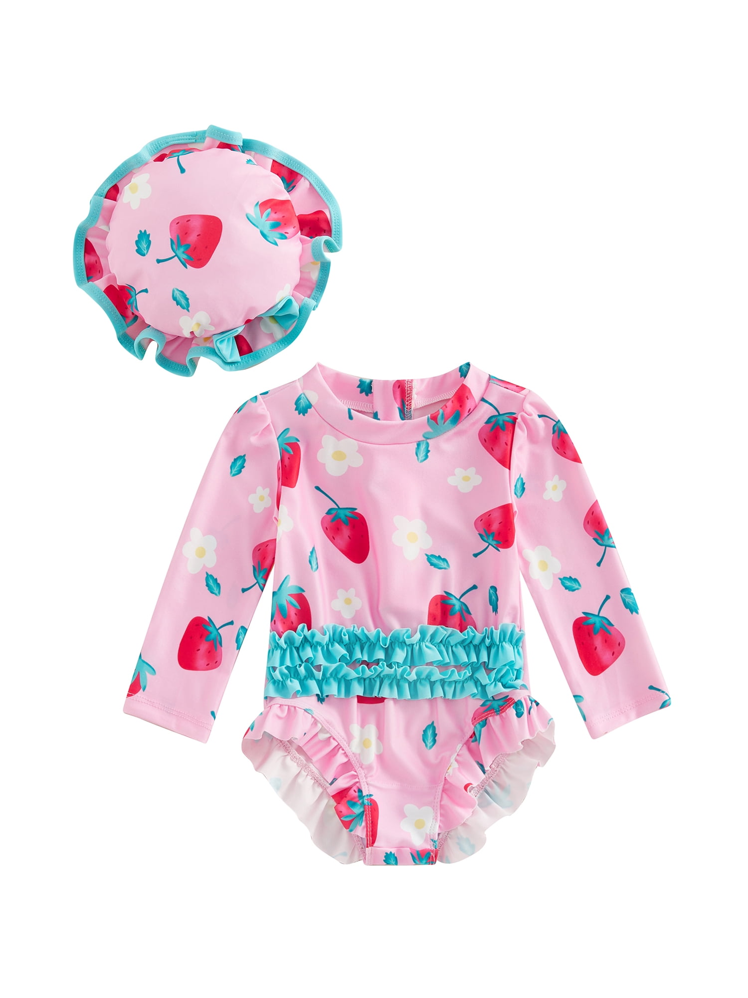 Bslissey Toddler Baby Girls Summer One Piece Swimsuit Strawberry Print ...