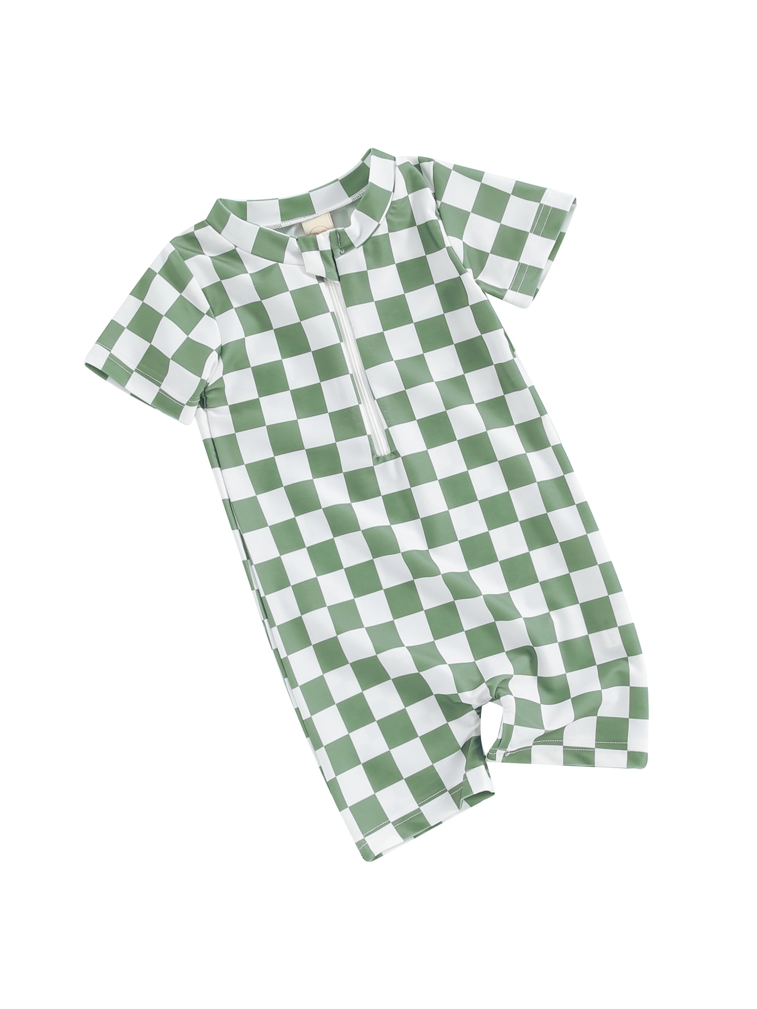 Bslissey Toddler Boys Girls Rash Guard Swimsuit Checkerboard Print ...