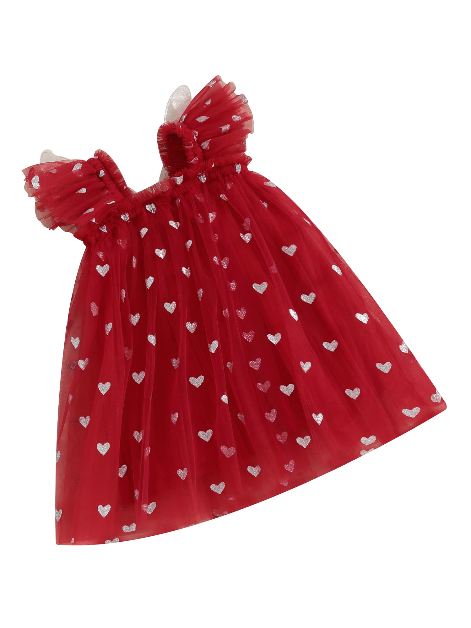 Bslissey Toddler Girls Fly Sleeve A-line Dress Square Neck Butterfly ...