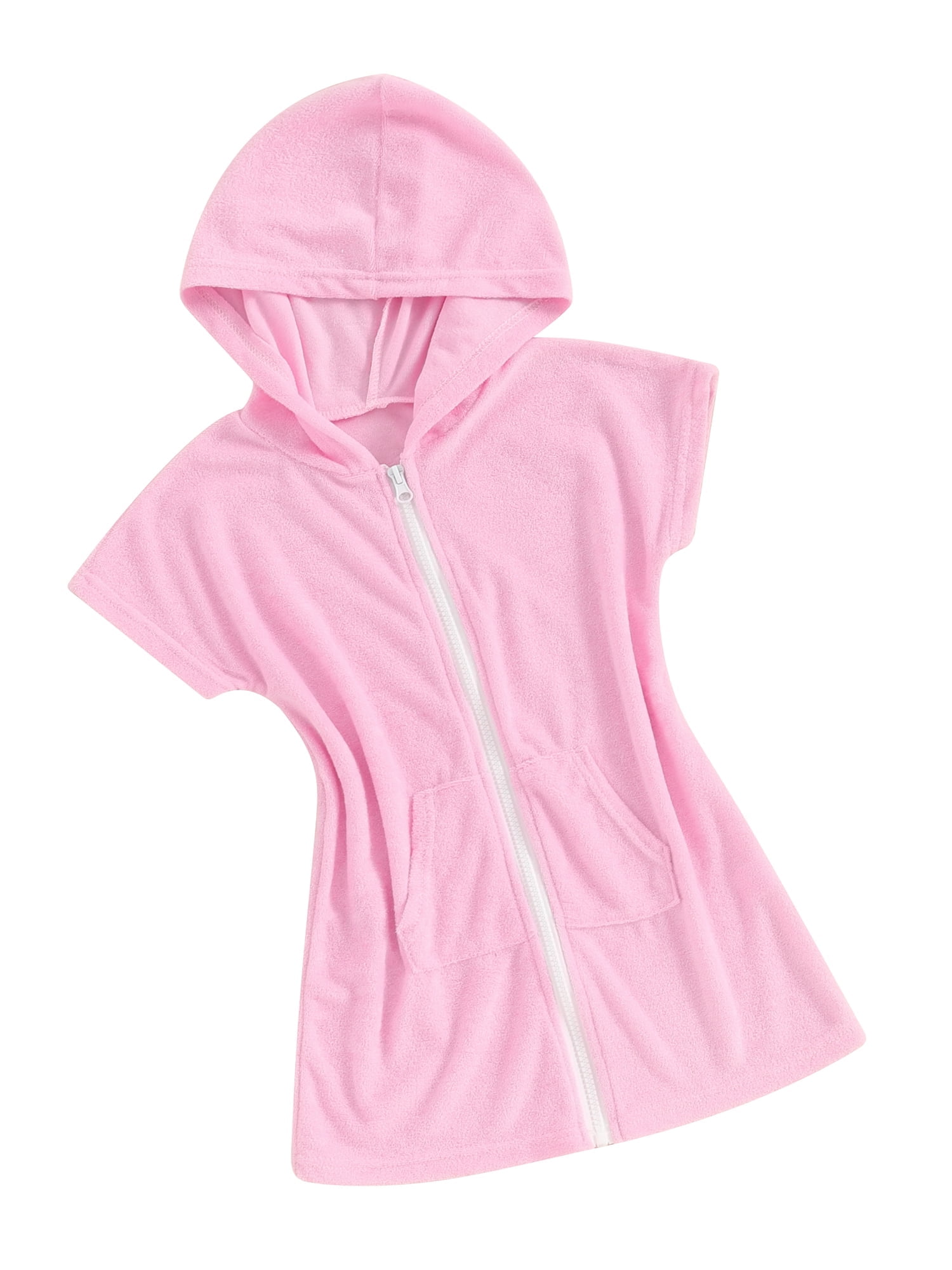 Bslissey Toddler Kids Girls Swim Cover Up Solid Color Short Sleeve ...