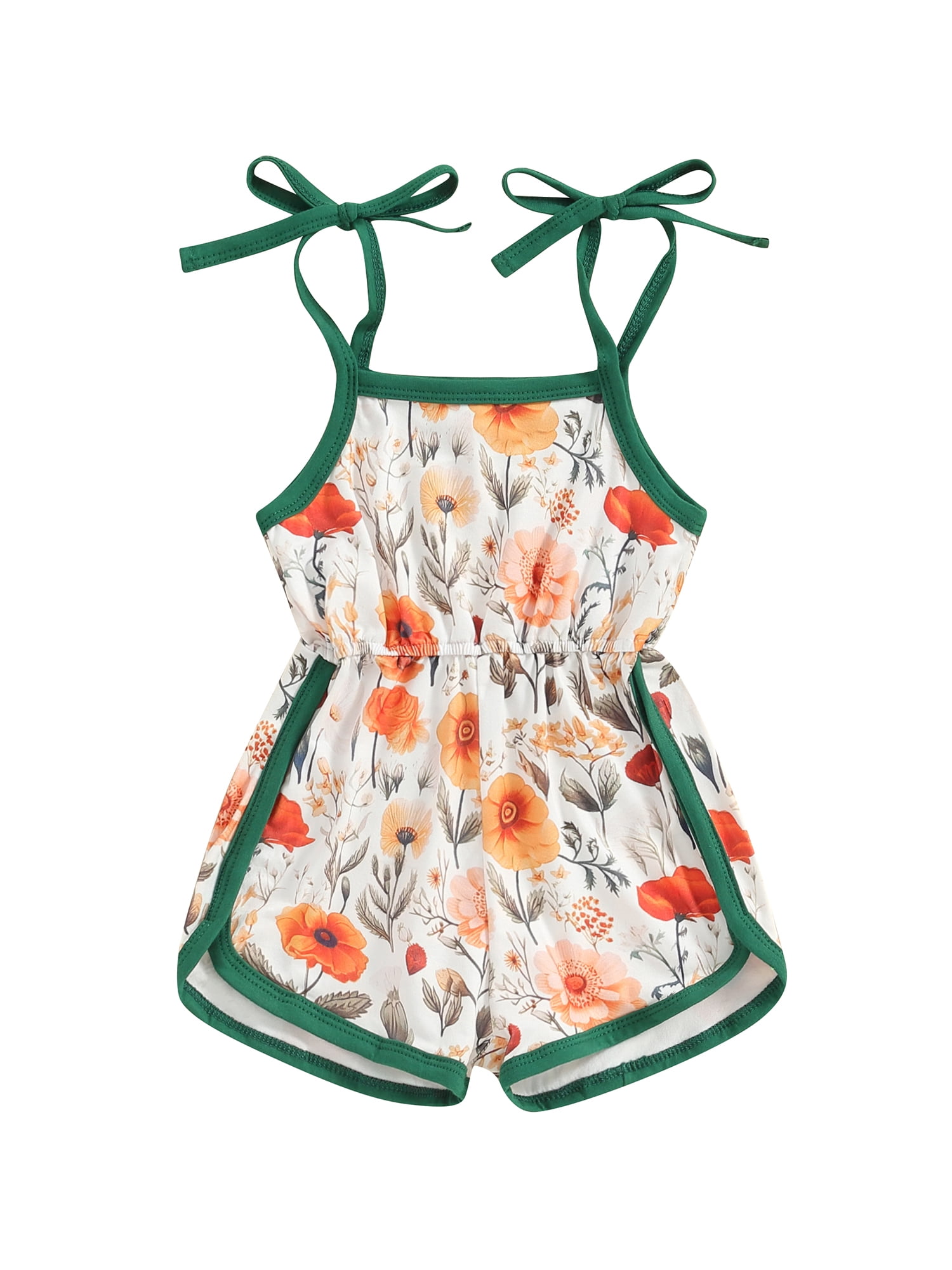 Bslissey Toddler Little Girls Shorts Jumpsuit Flower Print Sleeveless ...