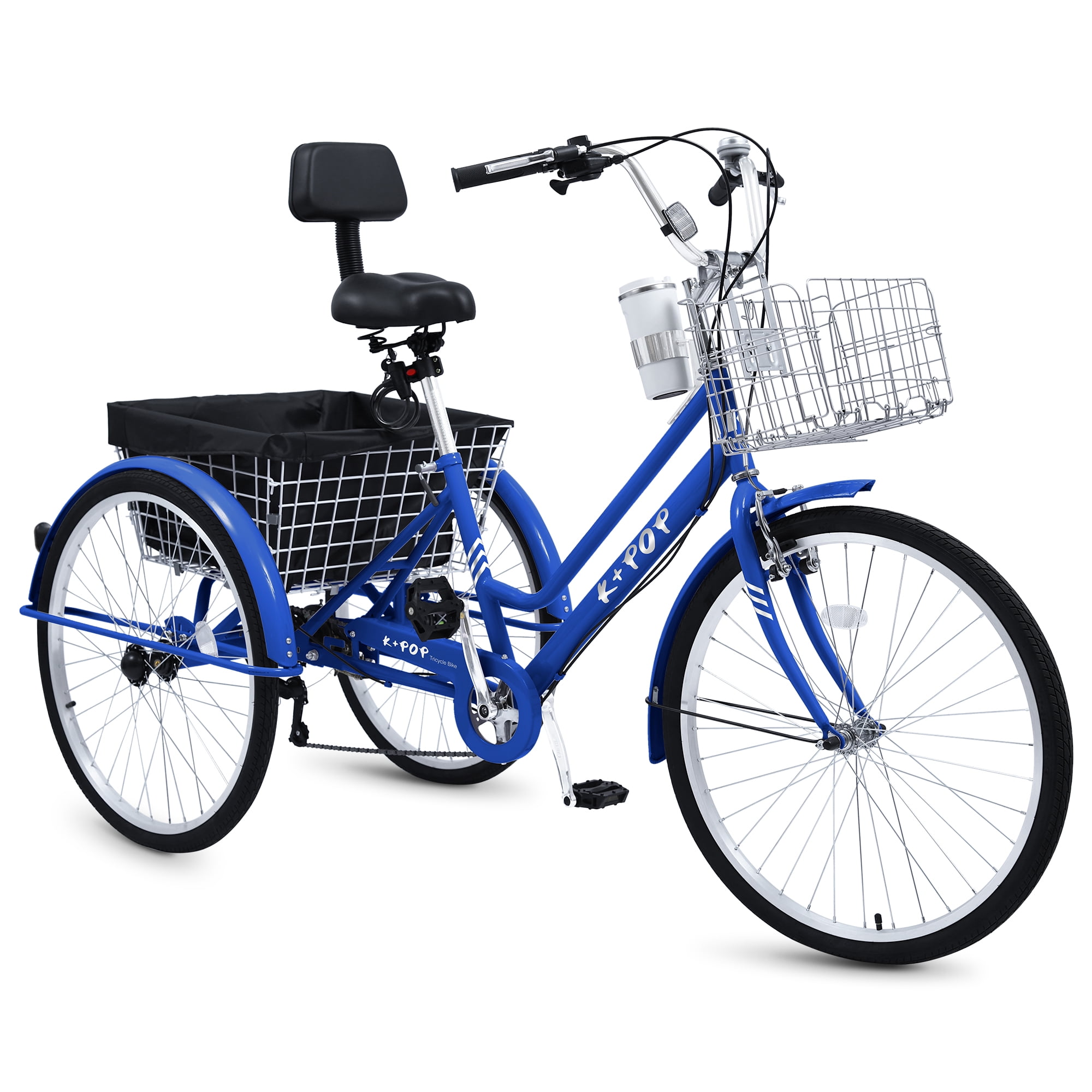 Bstjewey 26 Inch Adult Tricycle, 3 Wheel Bike with 7-Speed and Baskets ...