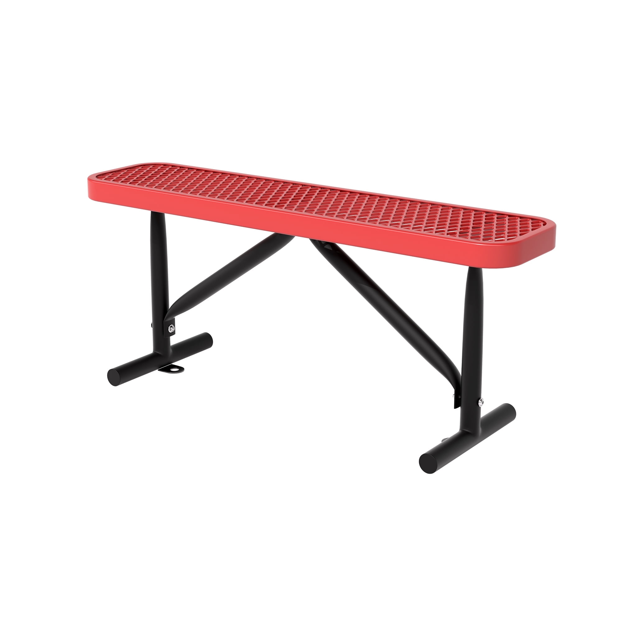 Bstjewey 4ft Powder-Coated Steel Park Bench, Outdoor Heavy Duty Metal ...