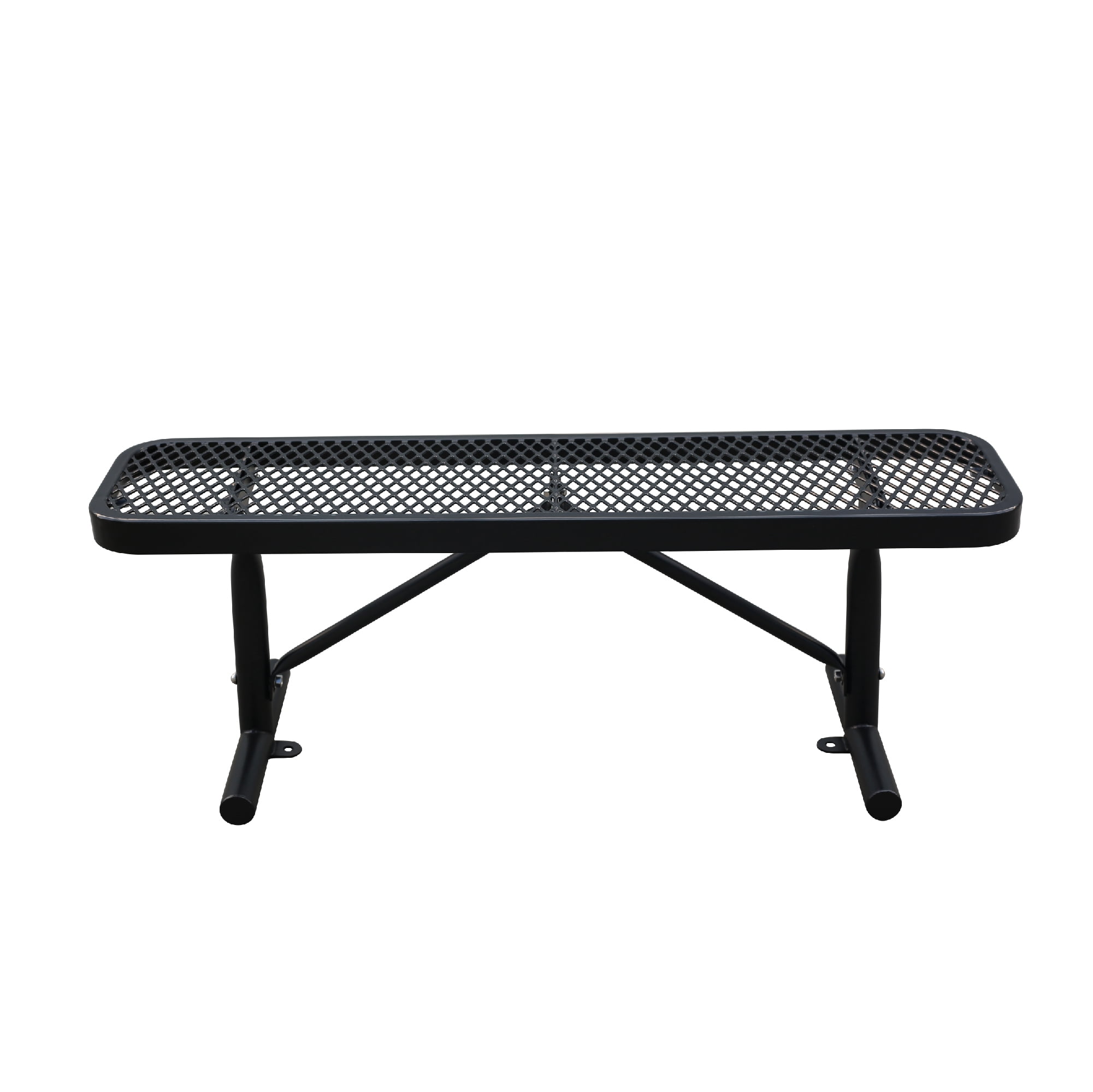 Bstjewey 4ft Heavy Duty Metal Park Bench, Outdoor Backless Bench with ...