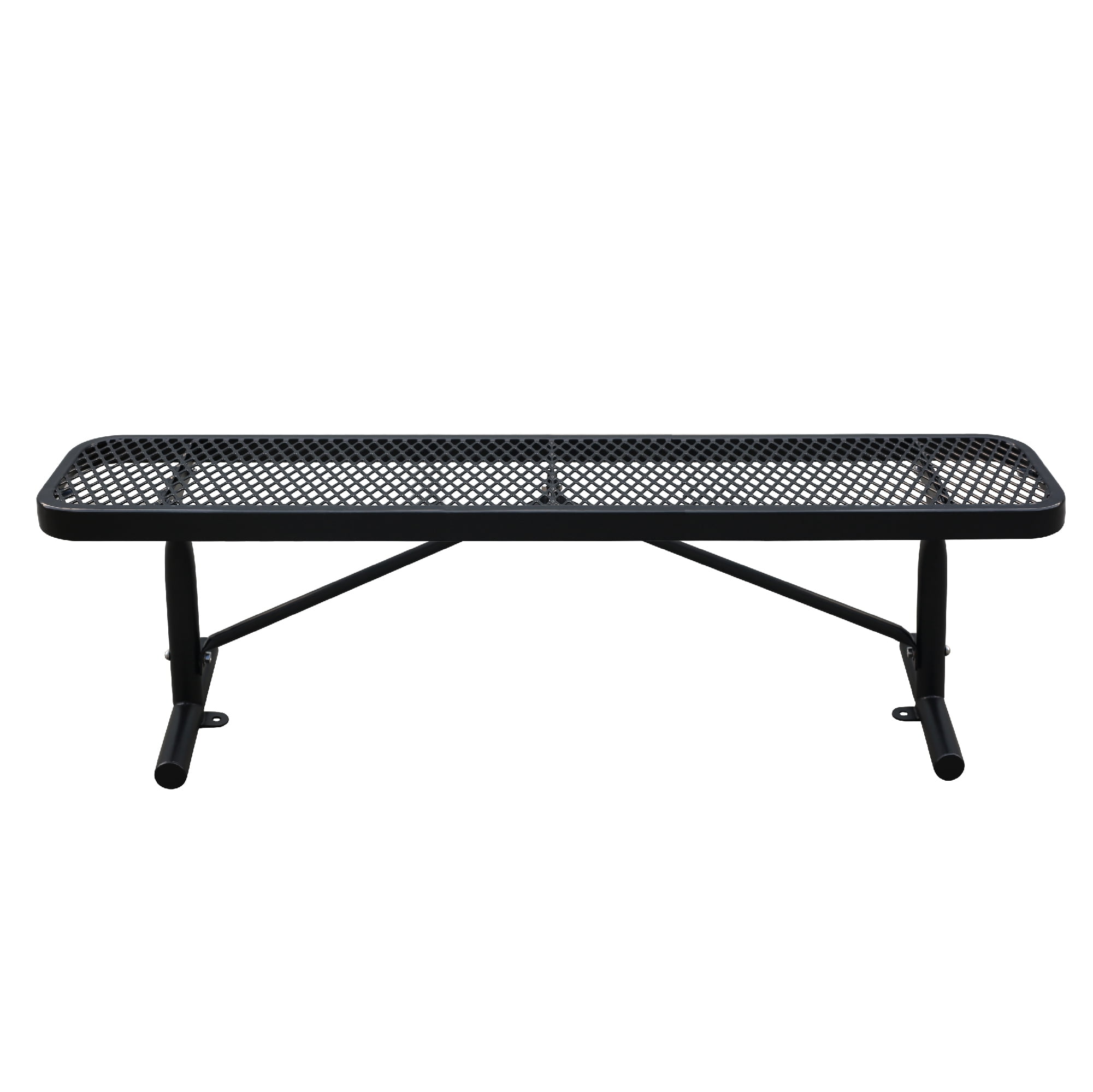 Bstjewey 6ft Heavy Duty Metal Park Bench, Outdoor Backless Bench with ...