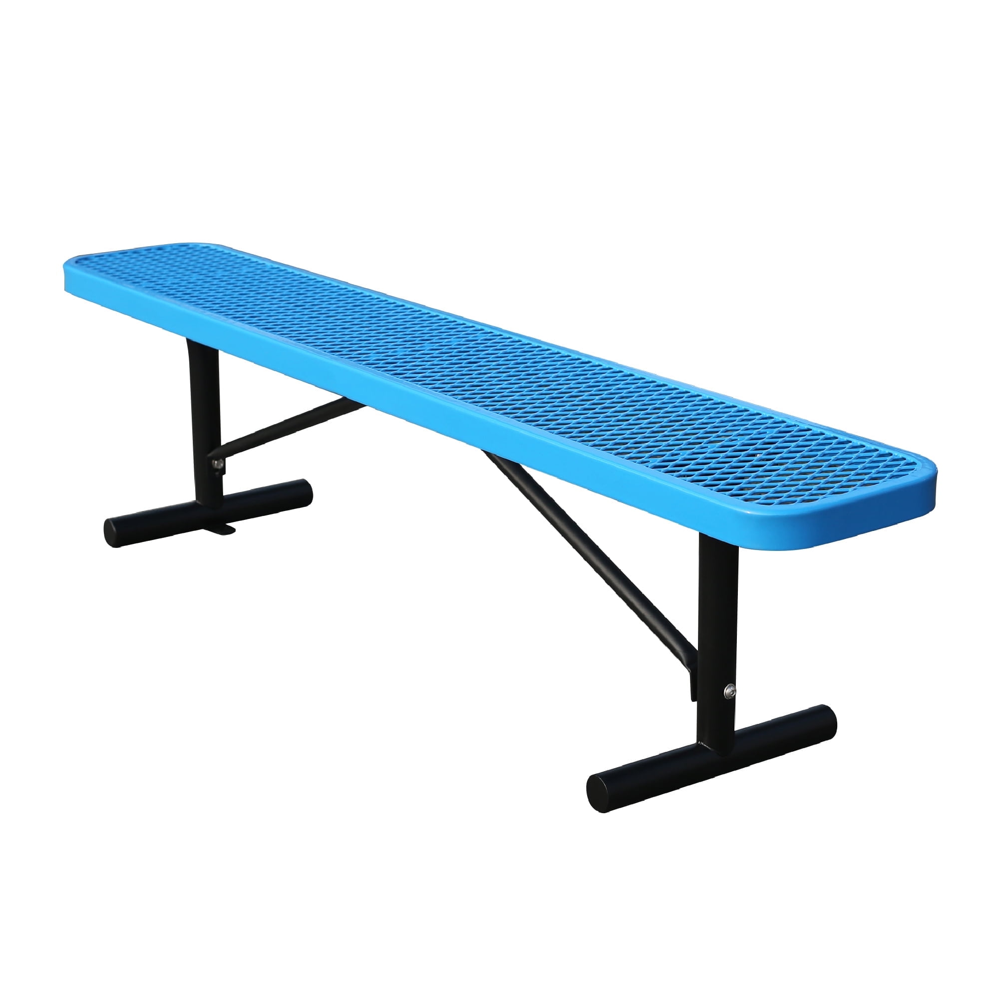 Bstjewey 6ft Heavy Duty Metal Park Bench, Outdoor Backless Bench with ...
