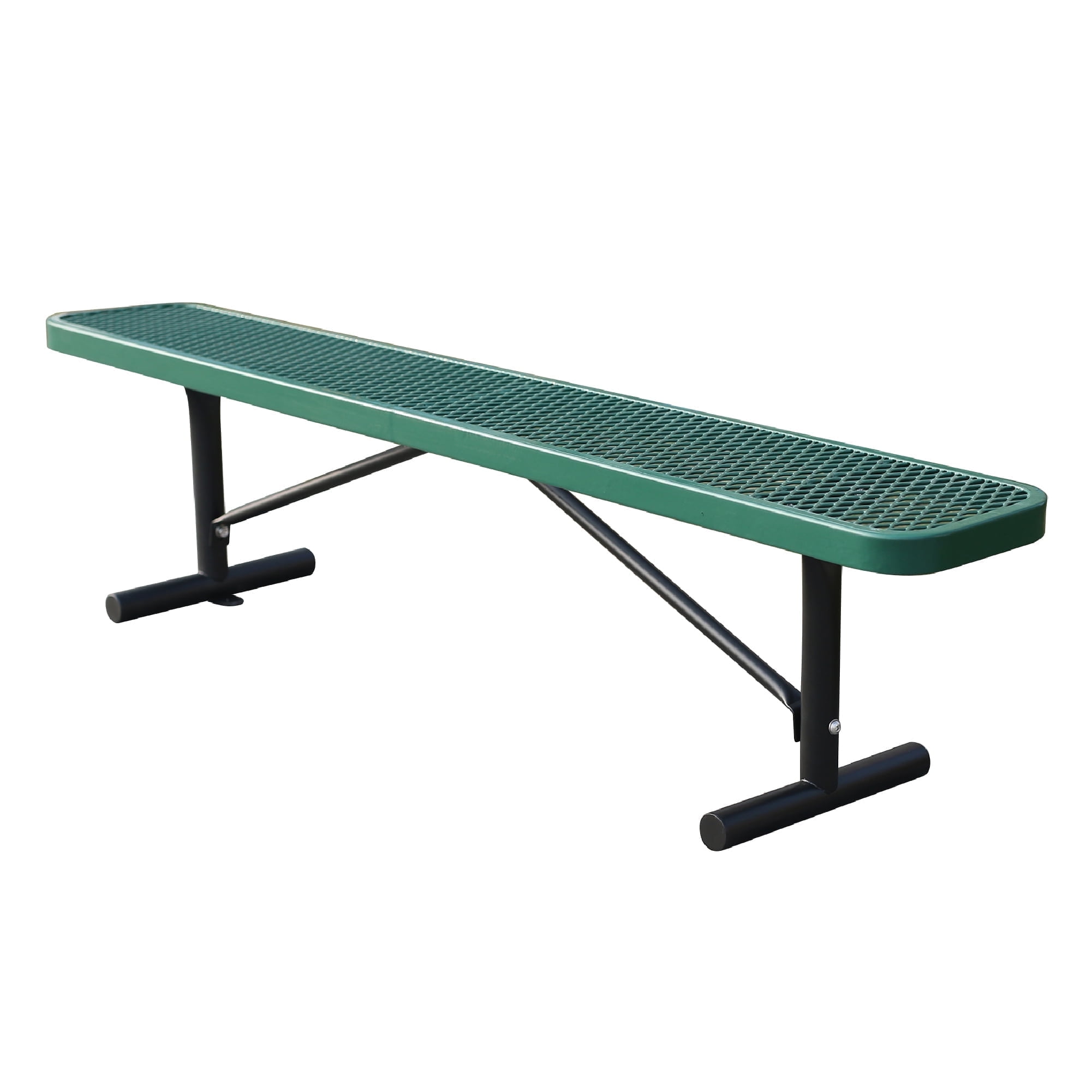 Bstjewey 6ft Heavy Duty Metal Park Bench, Outdoor Backless Bench with ...