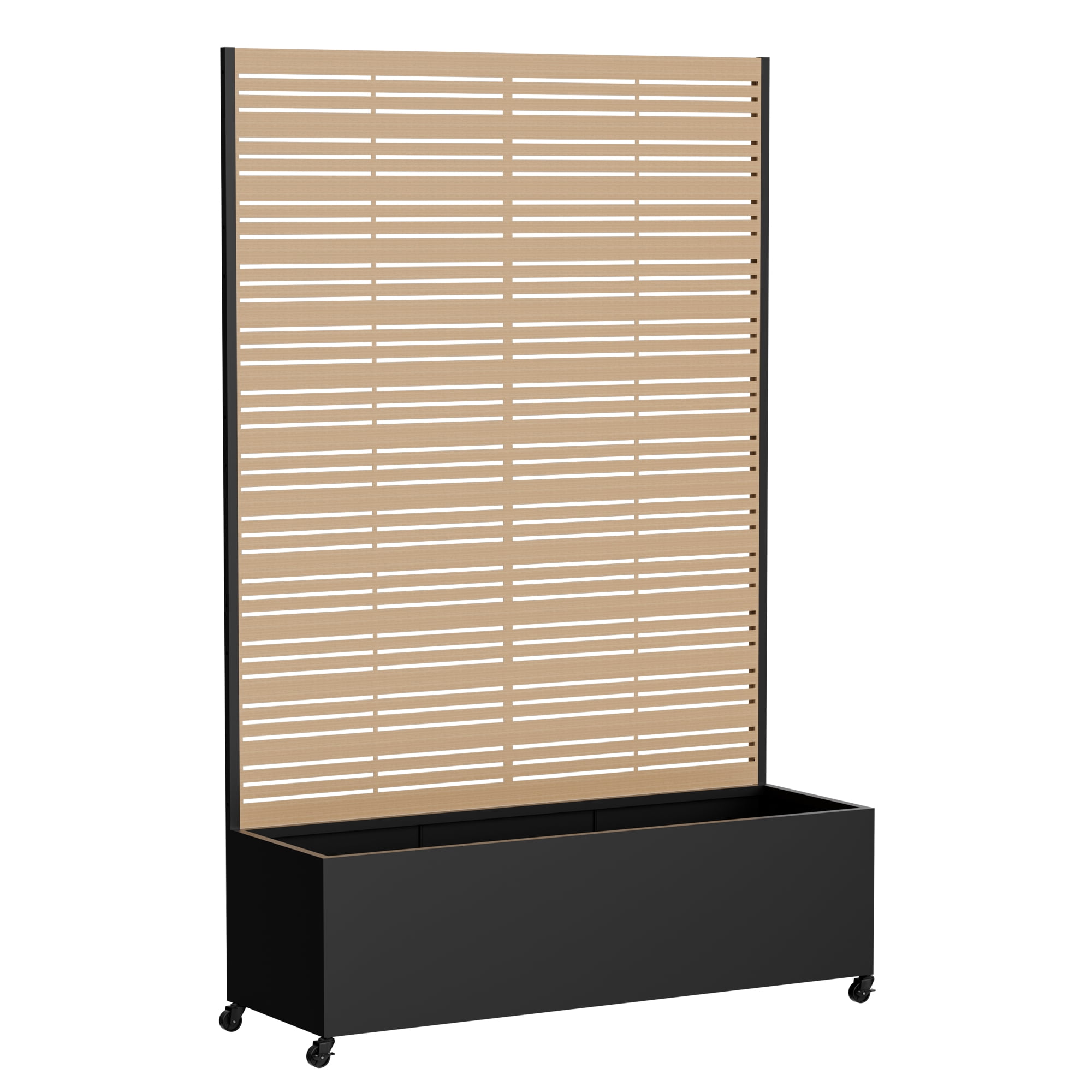 Bstjewey 73"H x 16"D x 47"W Matte Khaki Metal Planter Box with Louvered ...