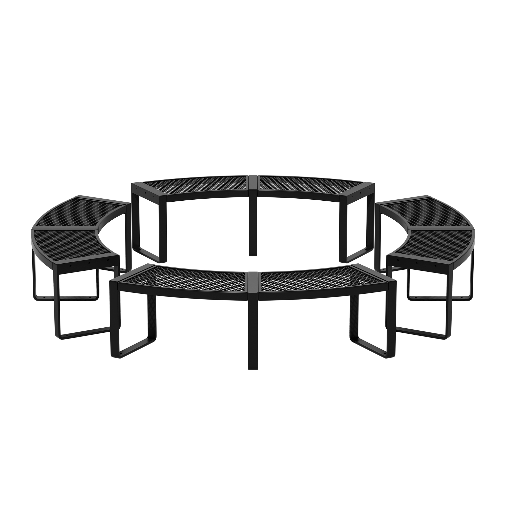 Bstjewey Carbon Steel Curved and Weatherproof Outdoor Benches - Black(4 ...