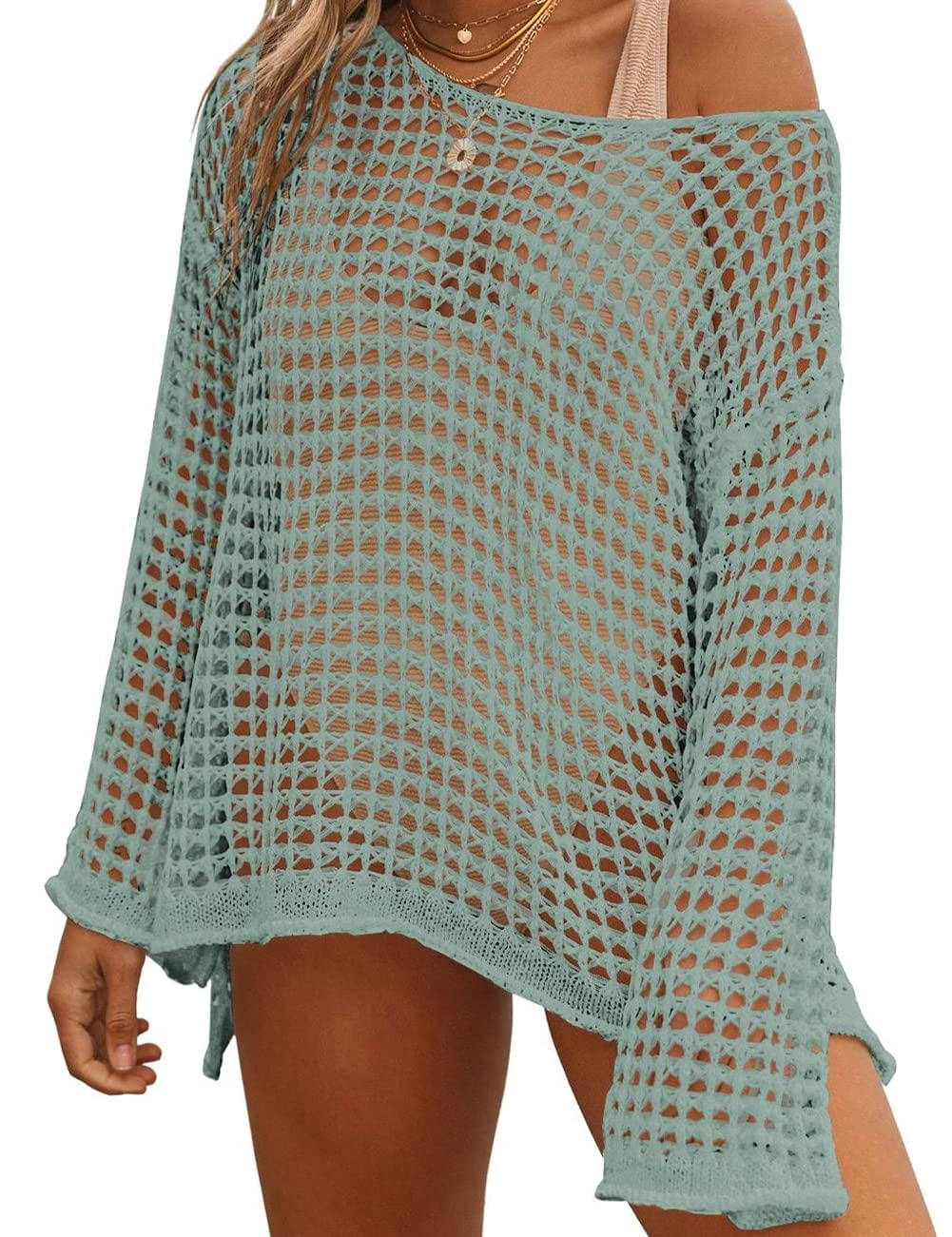Bsubseach Crochet Cover Ups For Women Sexy Hollow Out Bathing Suit