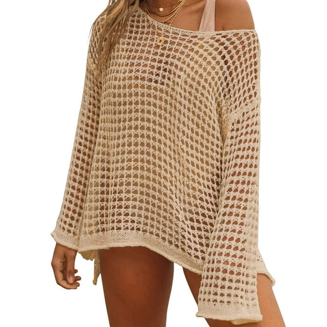 Bsubseach Crochet Cover Ups For Women Sexy Hollow Out Swimsuit Cover Up