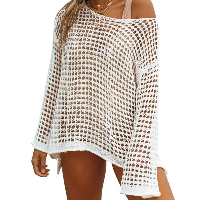 Bsubseach Crochet Coverups For Women Hollow Out Bathing Suit Cover Up