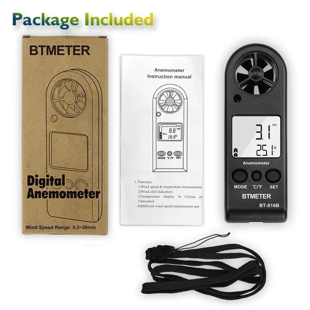 Bt-816B Wind Sensor Air Speed Tester Air Anemometer For Hvac Cfm Shot ...