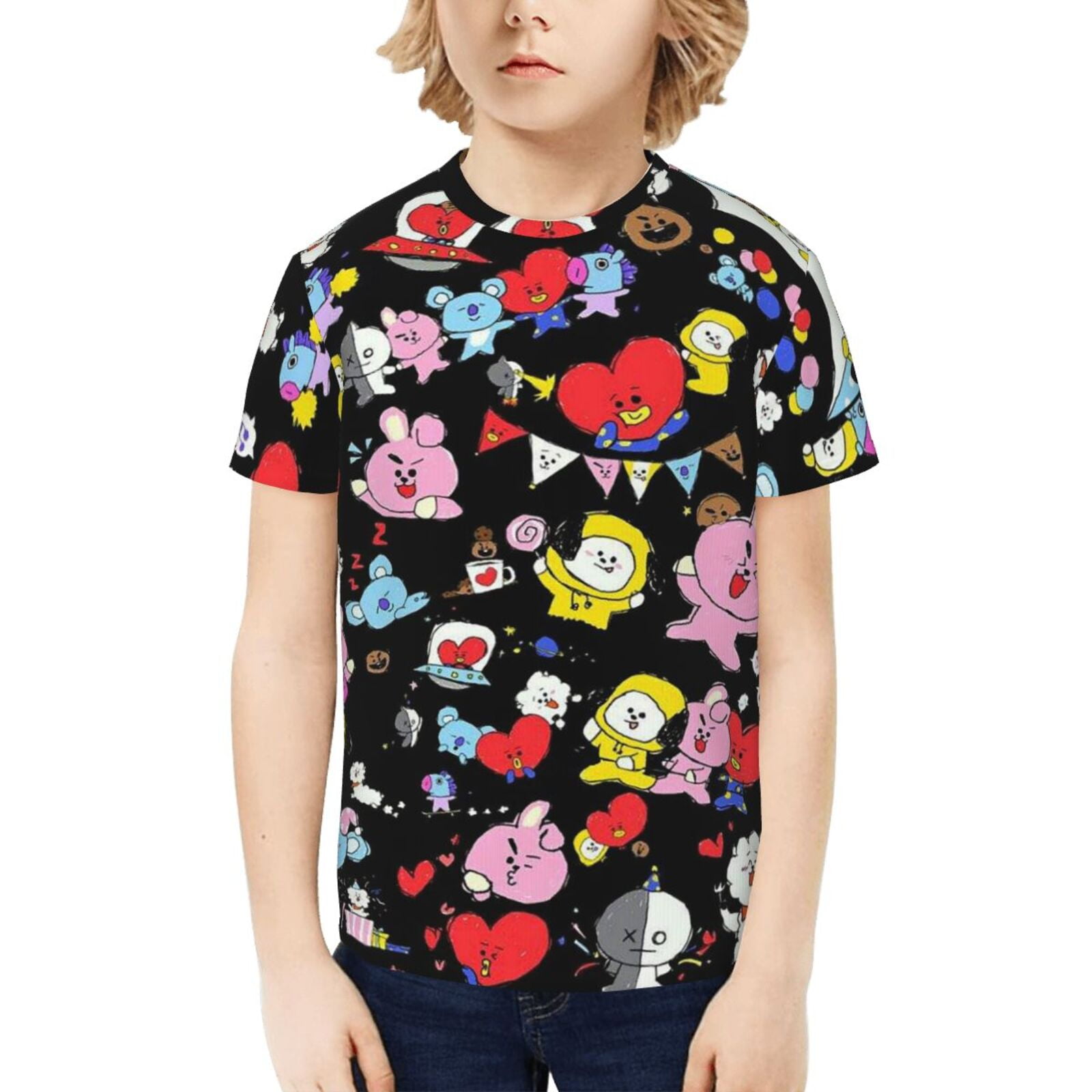Bt21 Cute Teenage T-Shirt For Boy Girl Short Sleeve Graphic Shirt Tees ...