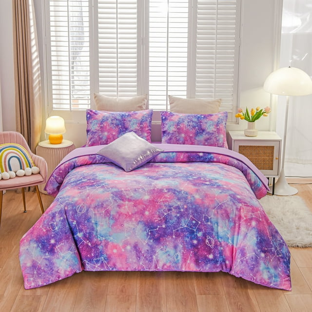 Btargot Twin Size 6Pcs Constellation Ombre Comforter Set, Gradient ...