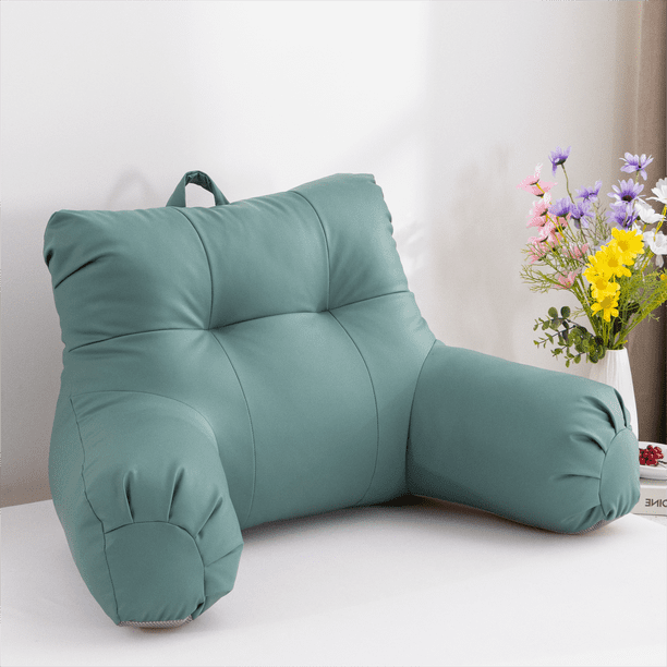 Btargot Blue Faux Leather Reading Pillow Adult Kids Backrest Pillow ...