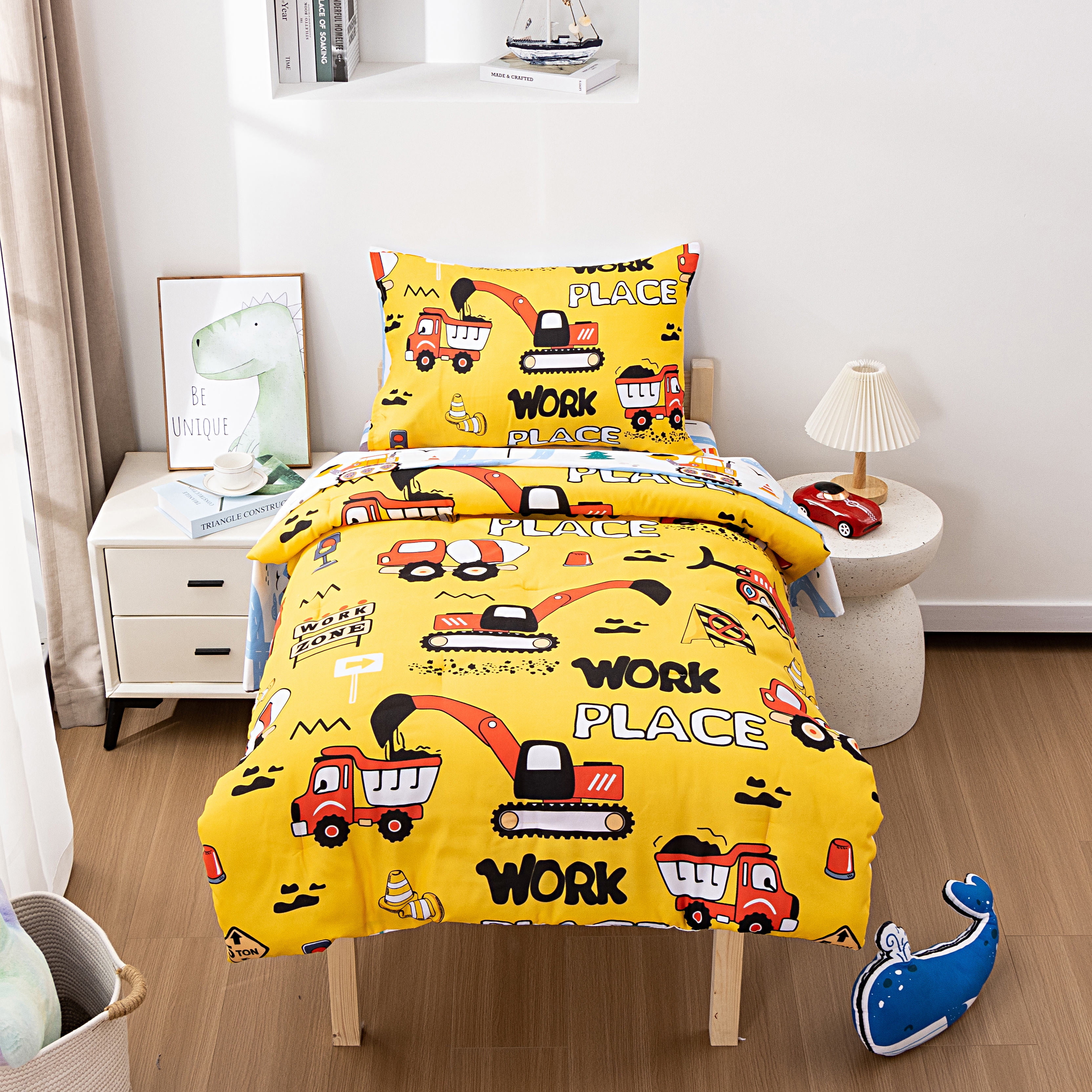 Btargot Toddler Construction Bedding Set for Boys and Girls Includes ...