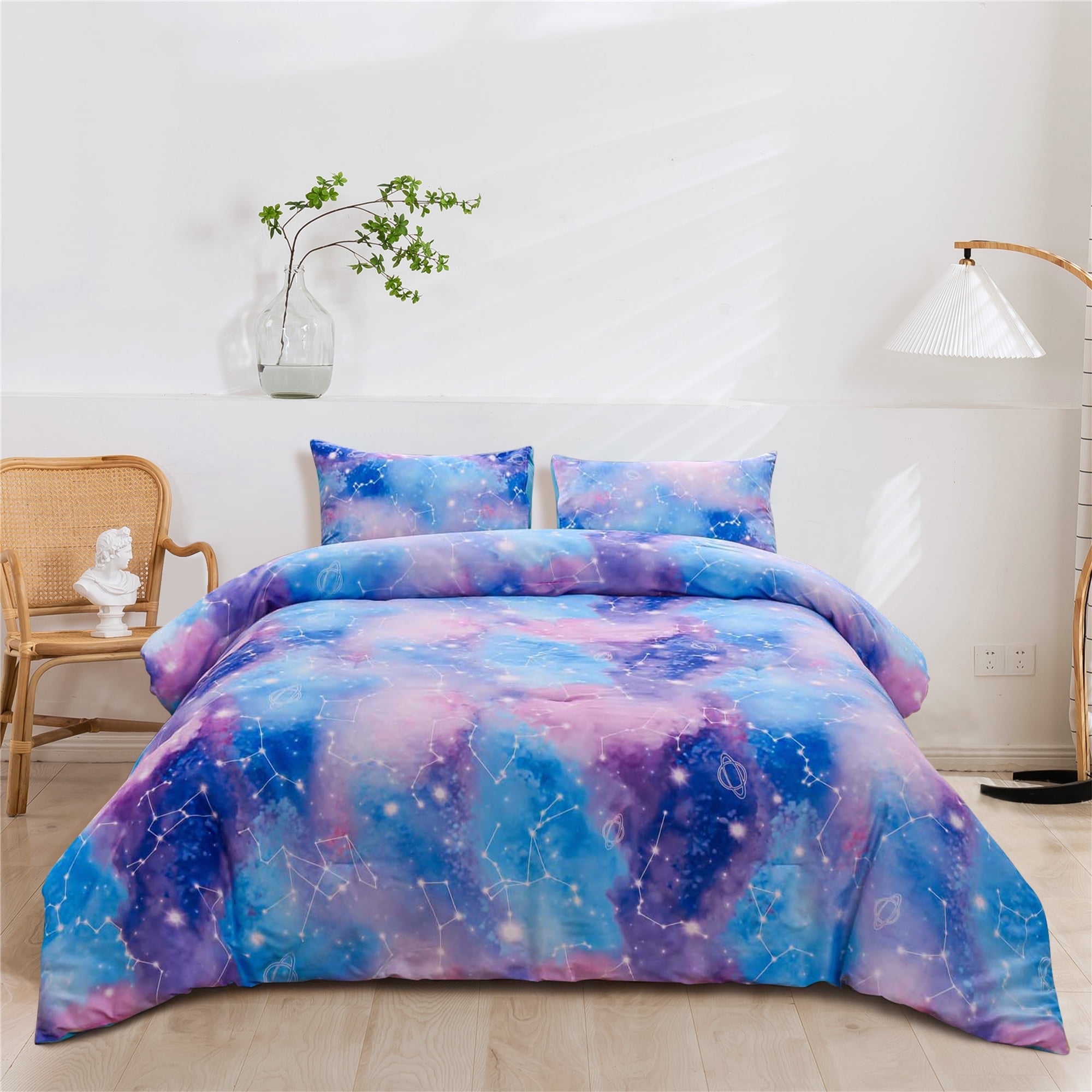 Btargot Tie Dye Constellation Ombre Comforter Set, Twin Size, Gradient ...