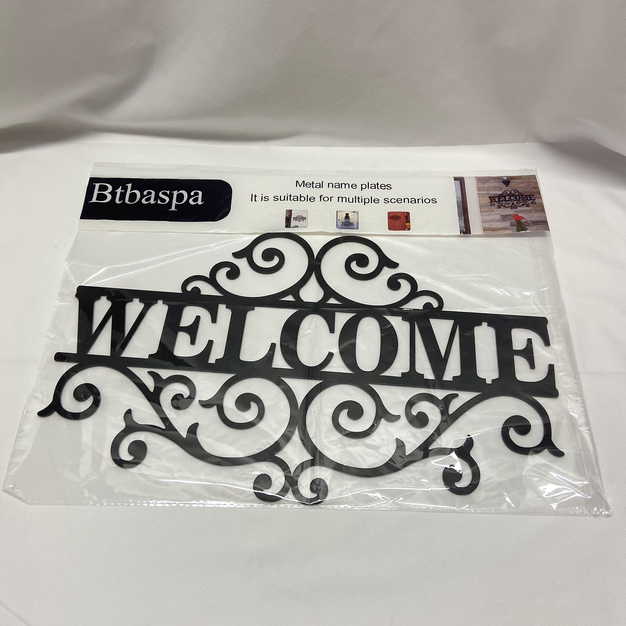 Btbaspa-Metal name plates, Black Iron Welcome - Stylish Metal Name ...