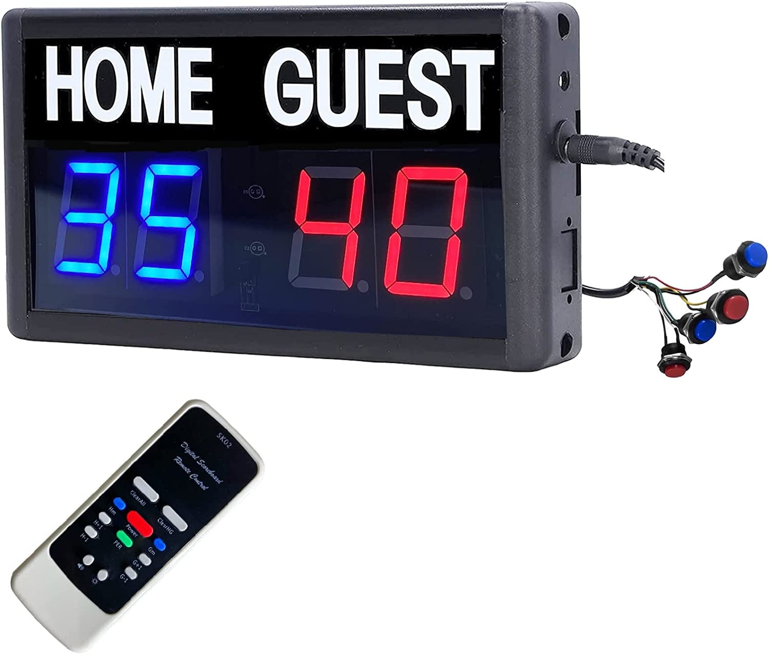 Btbsign Digital Electronic Led Scoreboard Portable Indoor Games Sports ...
