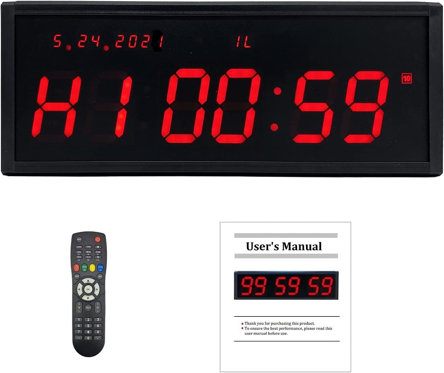 Btbsign Gym Timer with Remote Digital Wall Calendar Interval Timer for ...