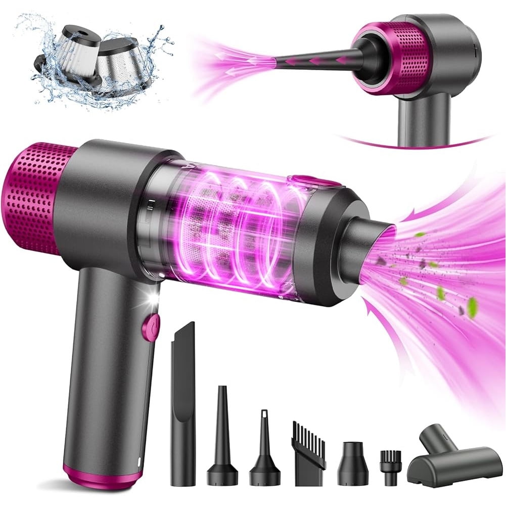 Btidfty Handheld Car Vacuum Cleaner 4-in-1 Air Duster with Led Light ...