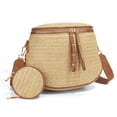 Btidfty Straw-woven Fanny Pack Purse with Mini Pouch Sling Belt Large ...