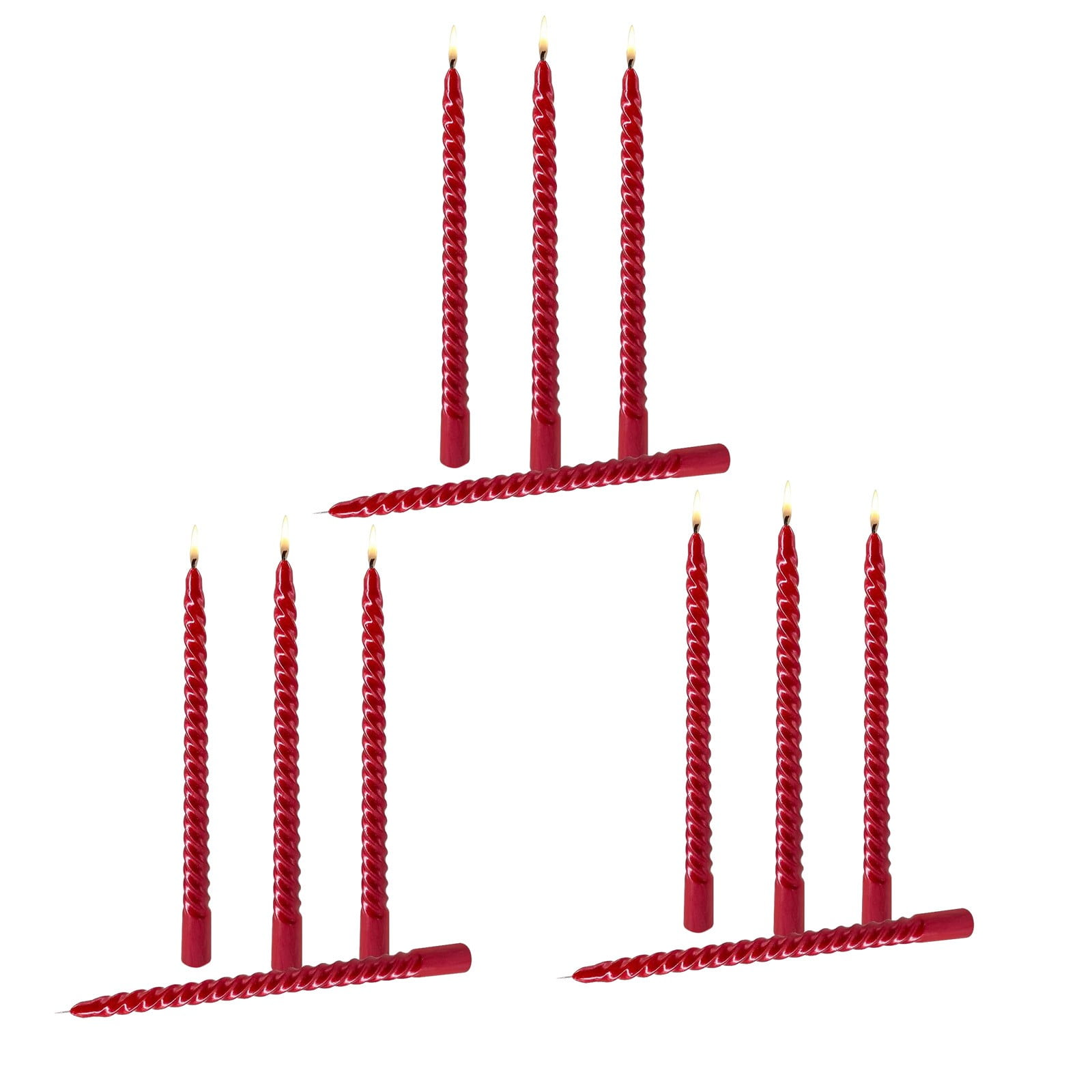 Btomtd 12pcs Elegant Threaded Candles in Glossy Metal Style, 10 inch ...