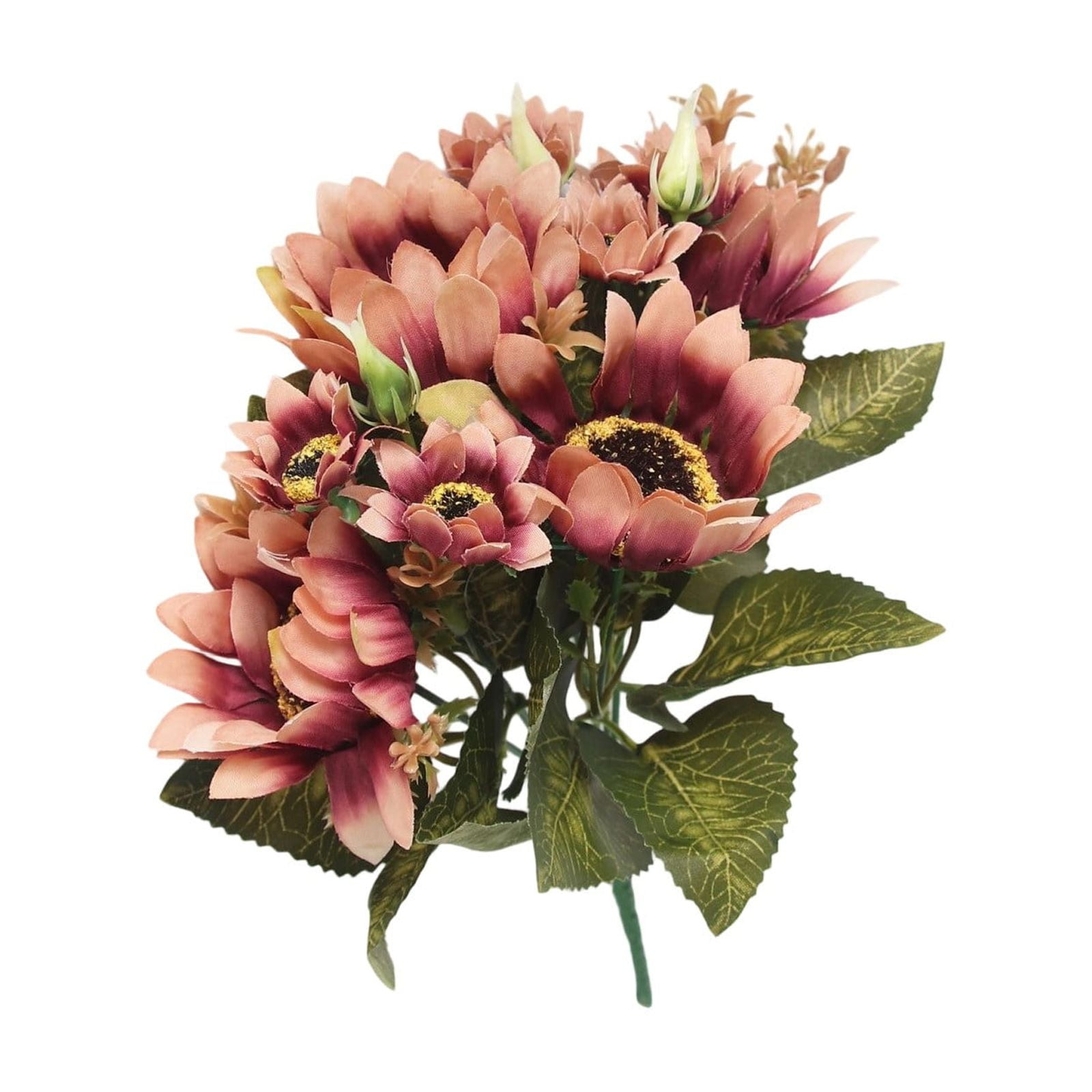 Btomtd 13" Artificial Mums for Outdoors and Sunflower Bouquet, Fall ...