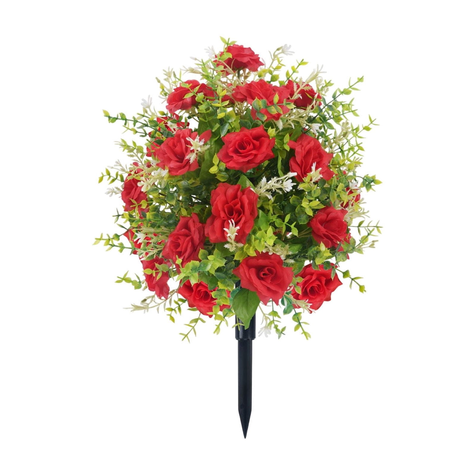 Btomtd 19.7" Artificial Rose Floor Flowesr with Ground Spike ...