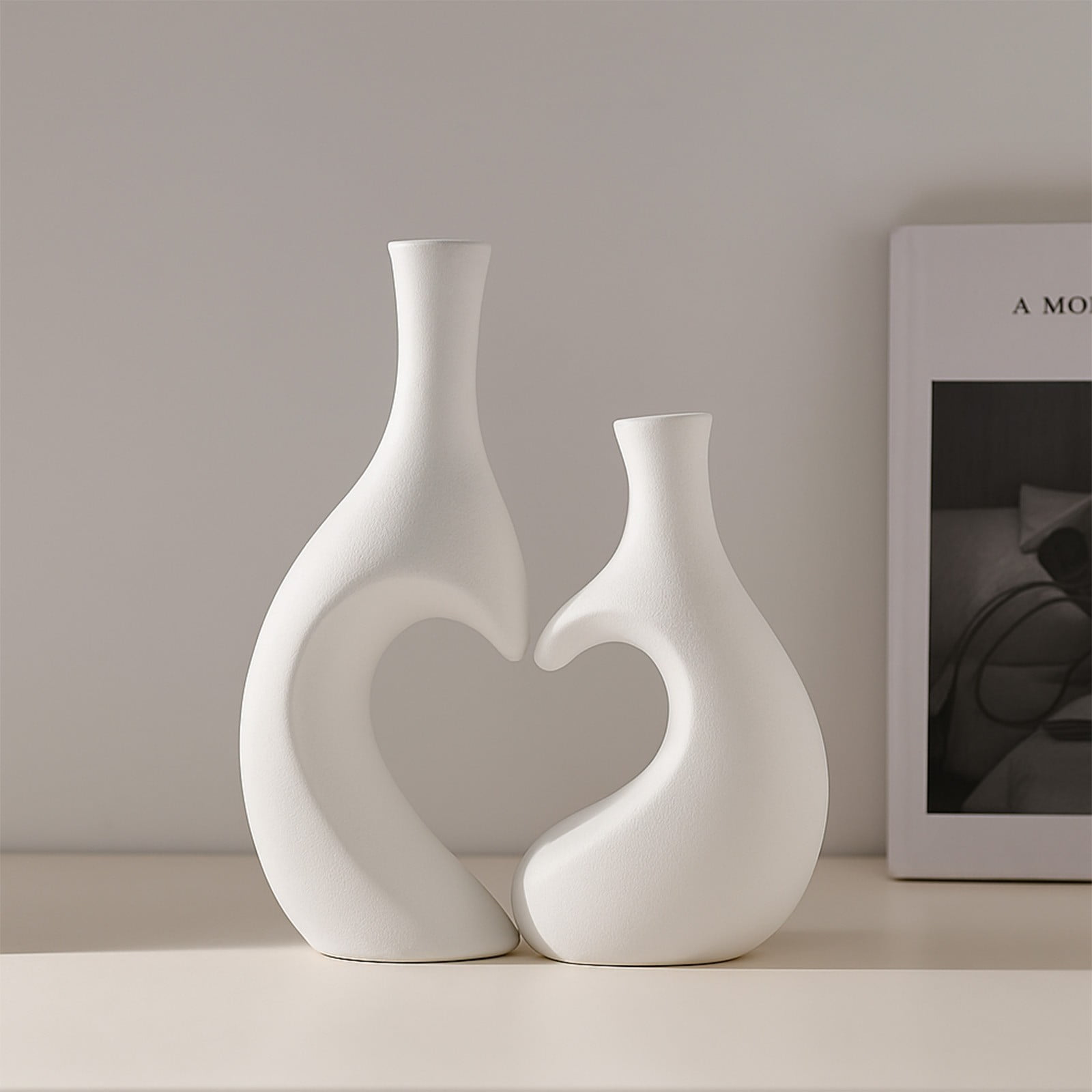 Btomtd 2pcs Assemble Heart Plastic Decorative Vase, Non Fragile ...
