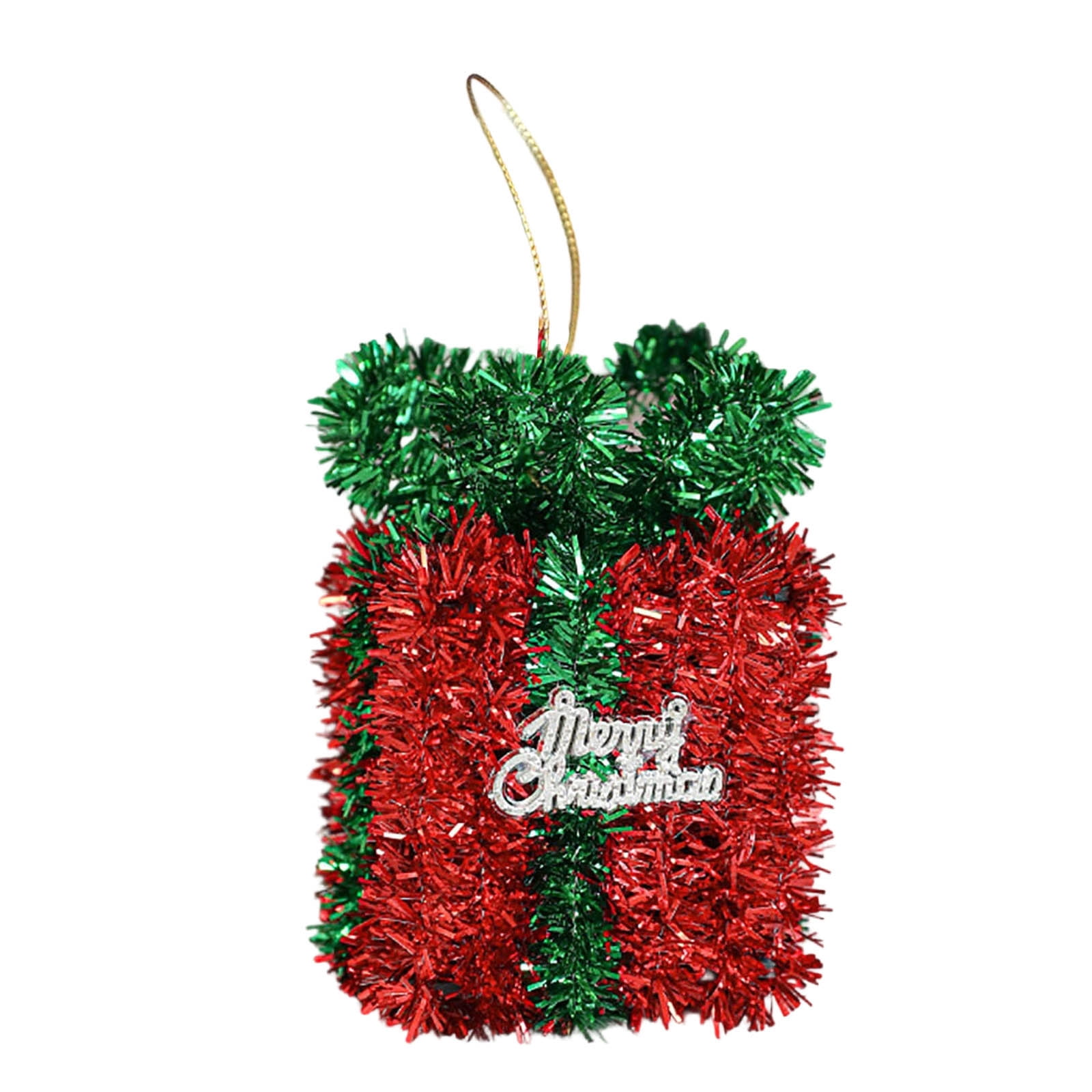 Btomtd 3pcs Gift Box Shape Multiple Ribbons Christmas Ornaments for ...