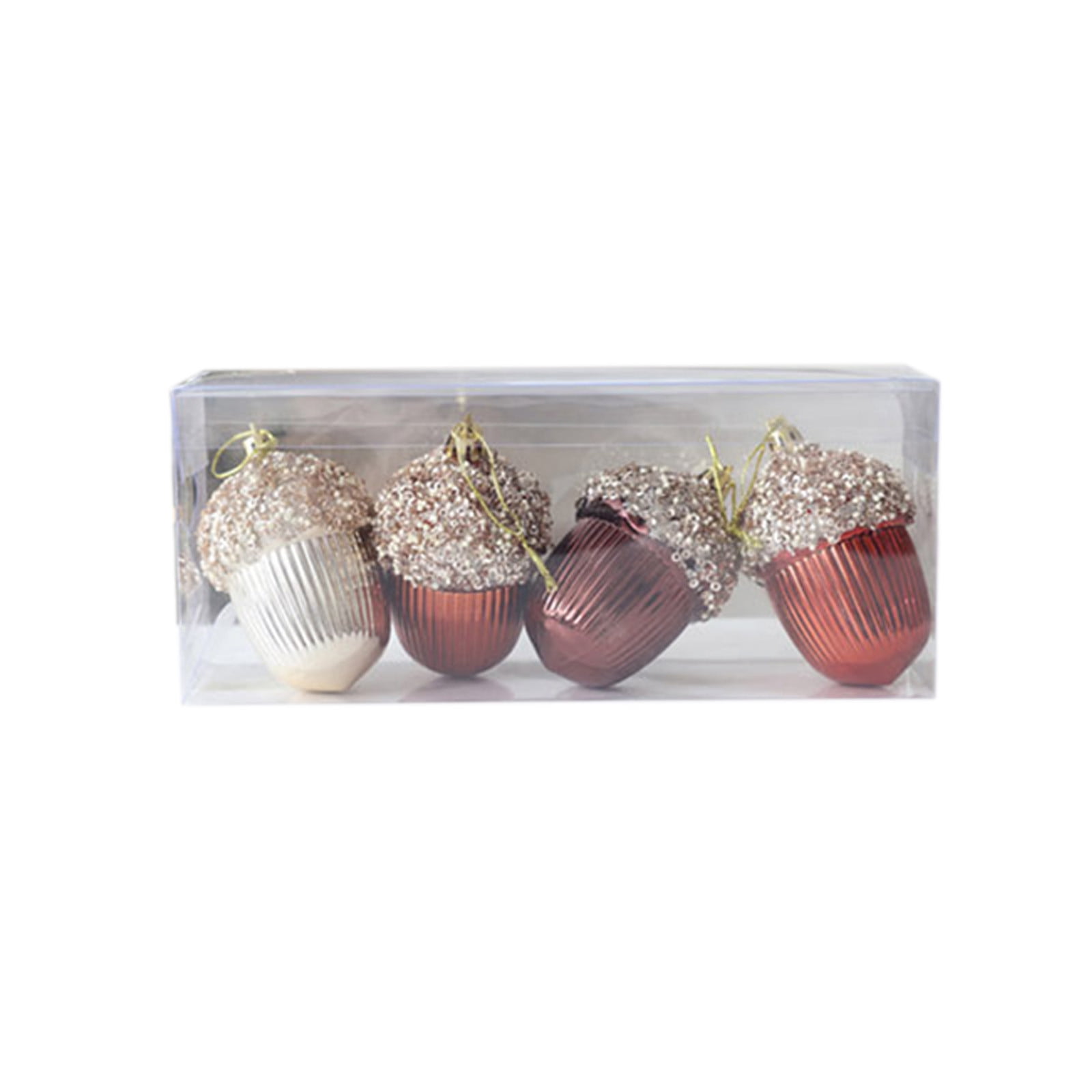 Btomtd 4pcs Meteorite Christmas Balls Set with Shaped Hazelnut Balls ...