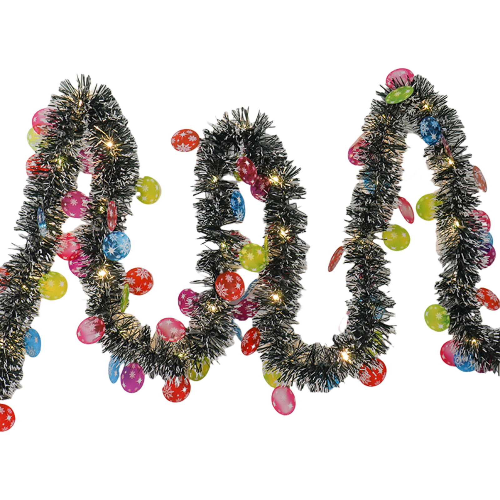 Btomtd 78.74" Christmas Ribbon with LED Lights and Beads for ...
