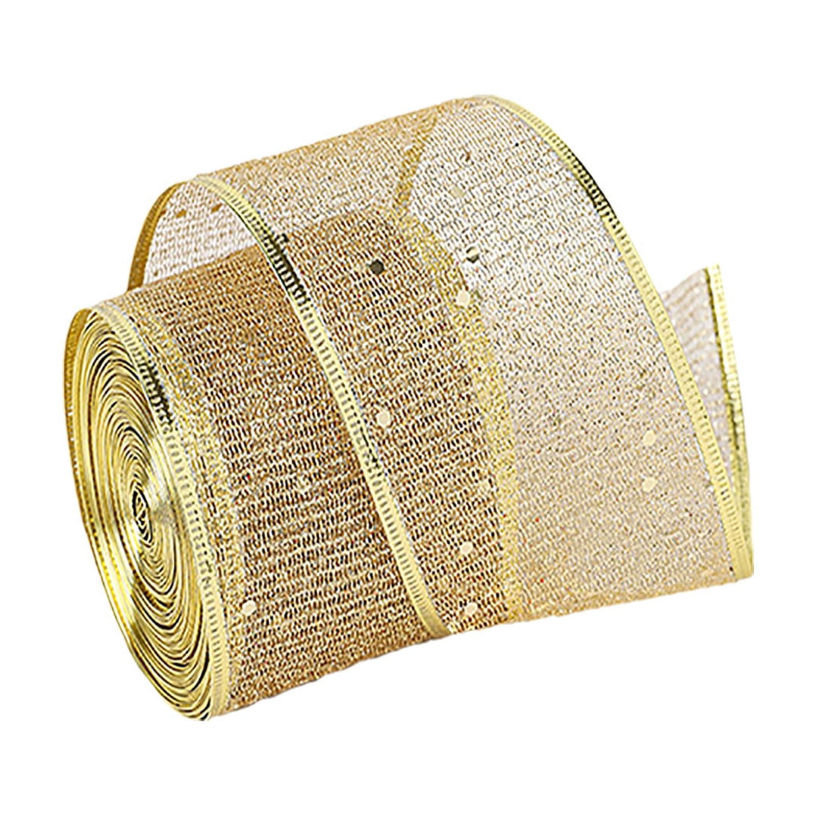 Btomtd 78.74"x2.48" Composite Fashion Linen Ribbon with Christmas Tree ...