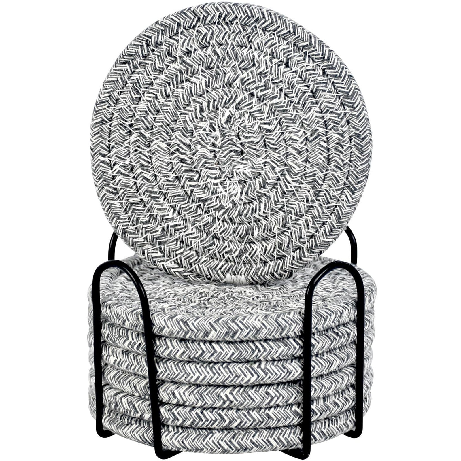 Btomtd 8pcs Rope Placemats Set with Stand Household Thread Dining Table ...