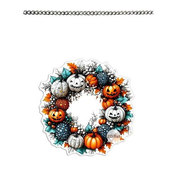 Btomtd Bats Pumpkin and Skull Ornaments, 2D Acrylic Tree Pendant for ...