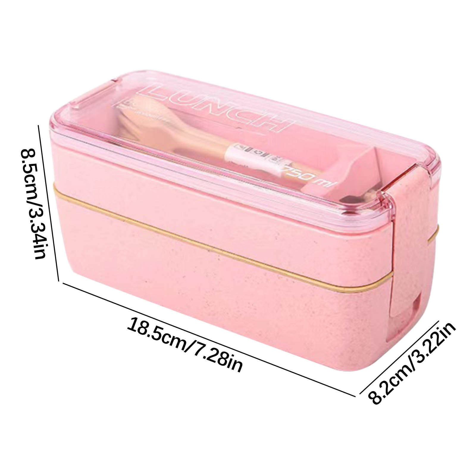 Btomtd Bento Boxs Wheatss Straw Lunch Box Transparent Lid Double Layer ...
