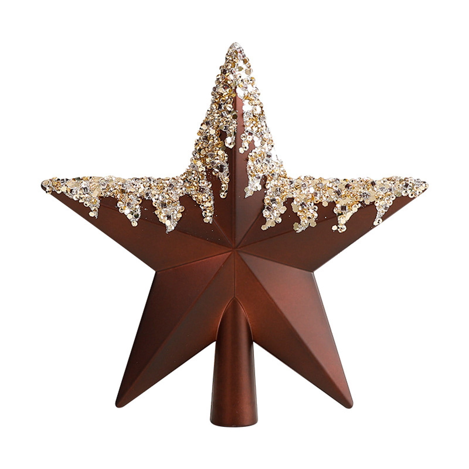 Btomtd Chocolate Colored Christmas Tree Topper with Star, Rich Brown ...