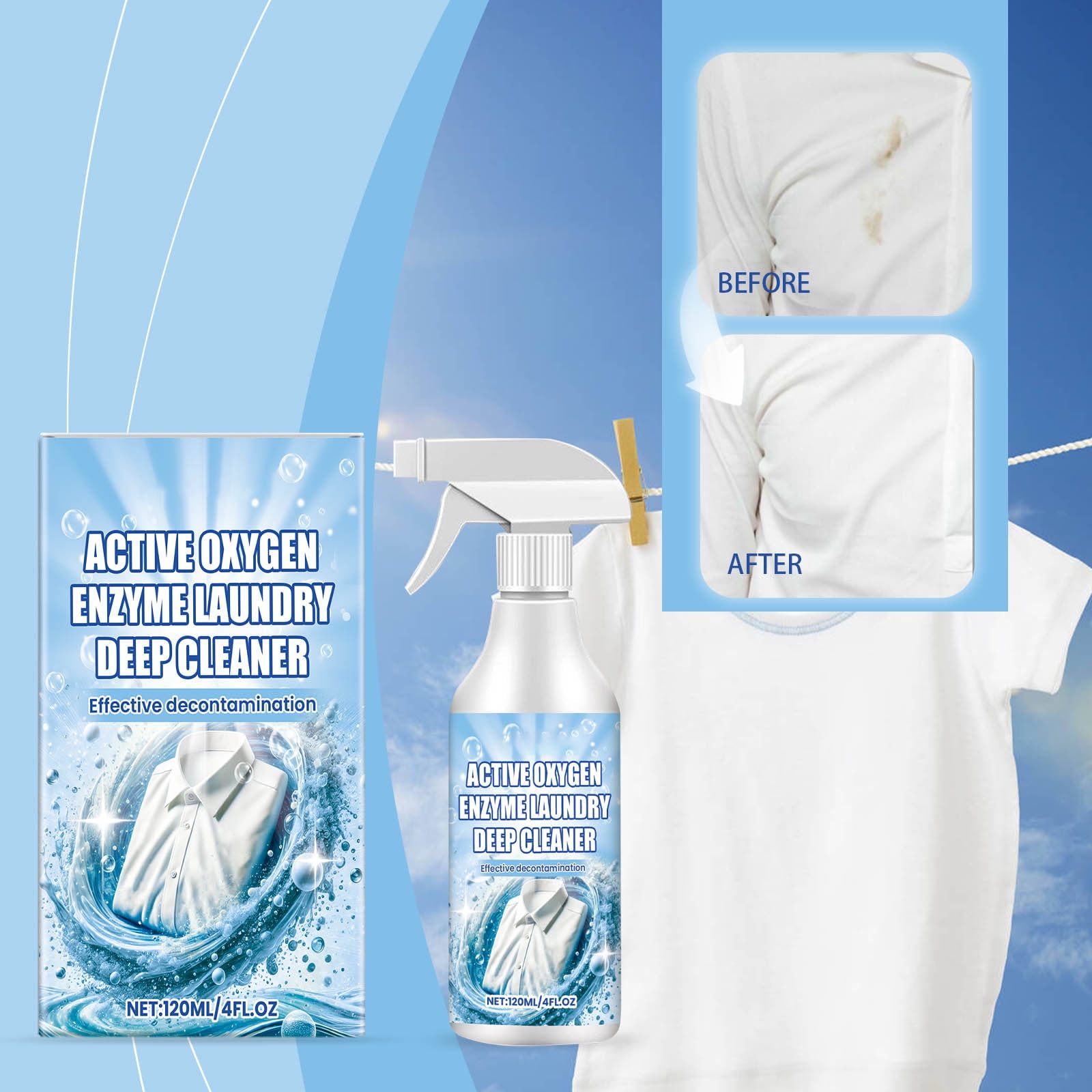 Btomtd Laundry Detergent Liquid,Clothing Oil Stain Cleaner Stain ...