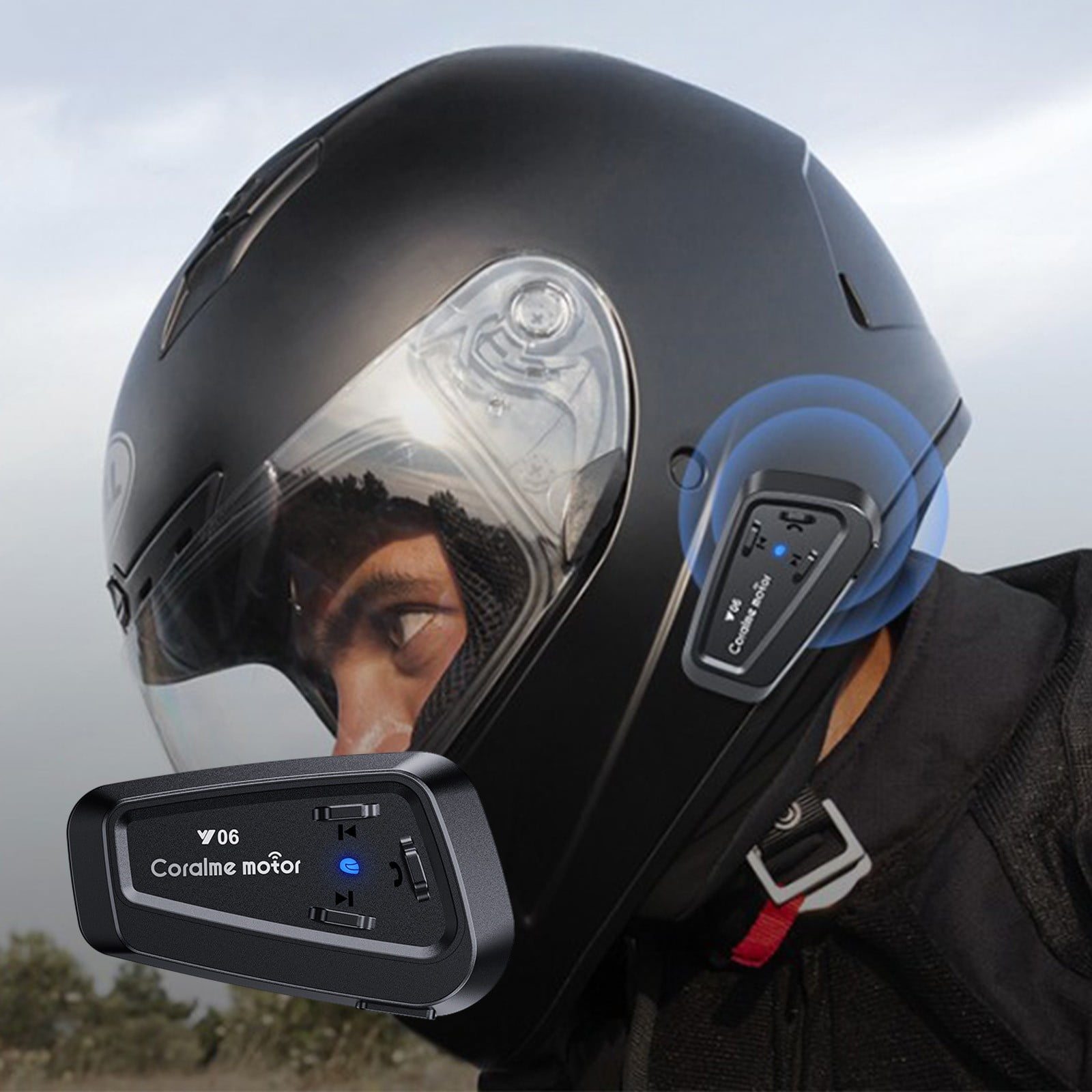 Btomtd Motorcycle Bluetooth Headset,Helmet Speaker Intercom Earphone ...