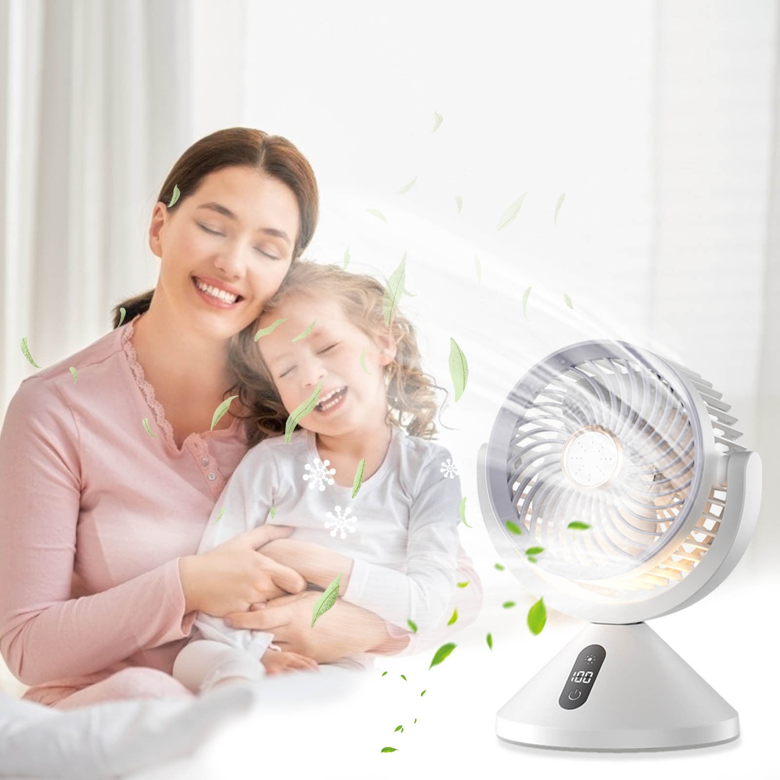 Btomtd Portable Fan,Desk Fan,Fan For Bedroom,Digital Display ...