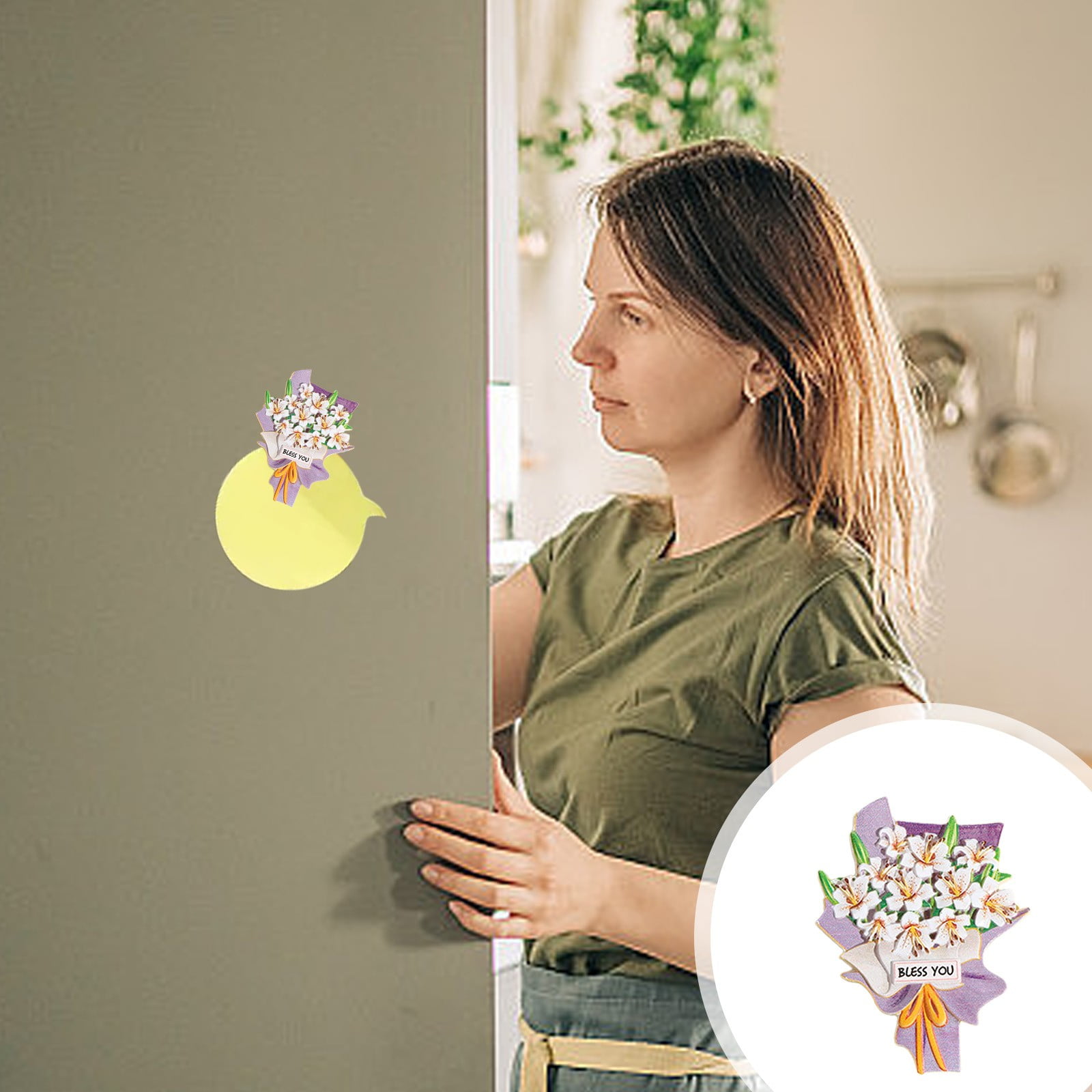 Btomtd Refrigerator Magnets,Kitchen Decorations Flower Bouquet Resin ...