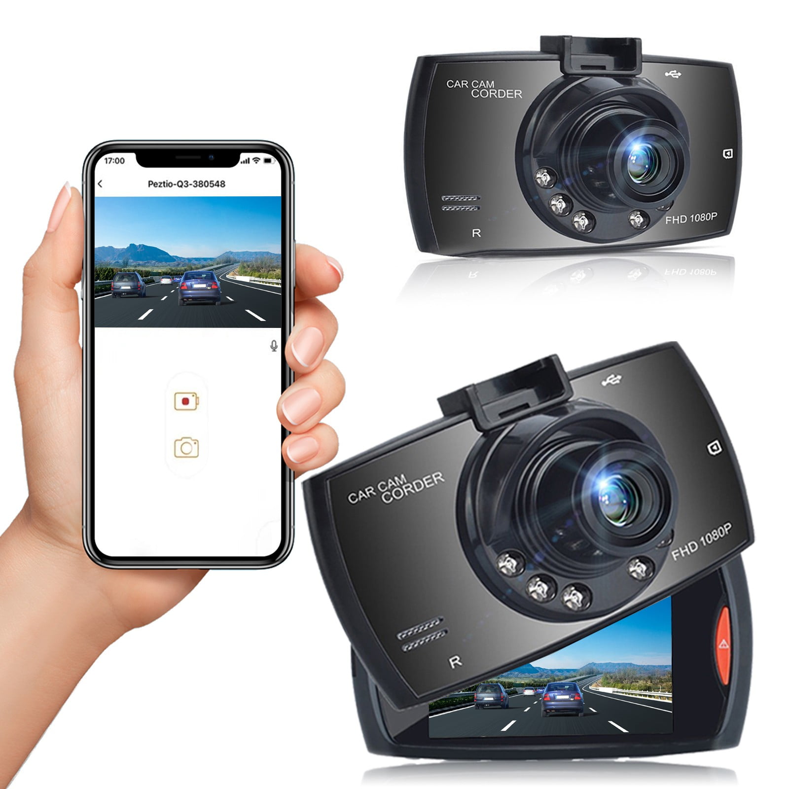Btomtd Dashcam Front And Rear Camera,Backup View Camera,No Distortion ...