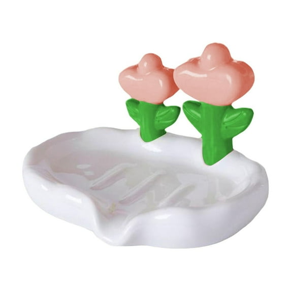 Btomtd Flower Soap Holder and Tray, Decorative Bathroom Organizer Soap ...