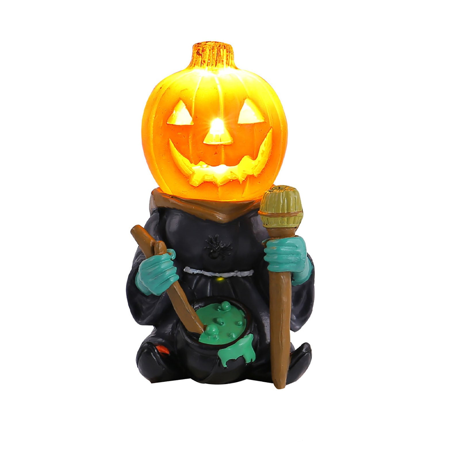 Btomtd Halloween LED Light Up Pumpkin Desktop Night Light Small Resin ...