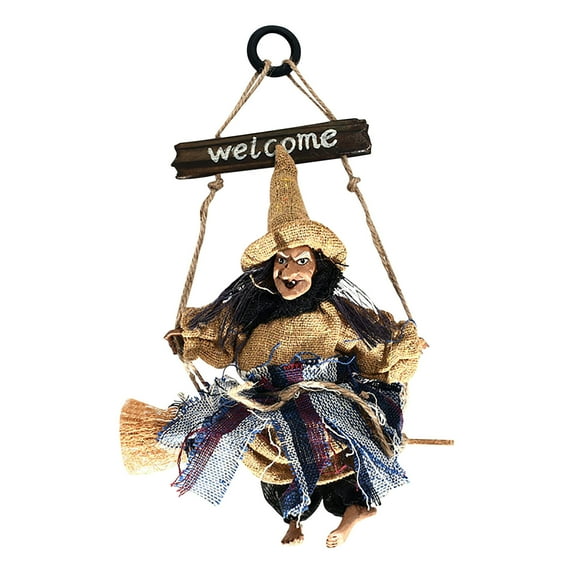Btomtd Halloween Witch Doll Horror Ornaments, Flying Witch Tree Pendant ...