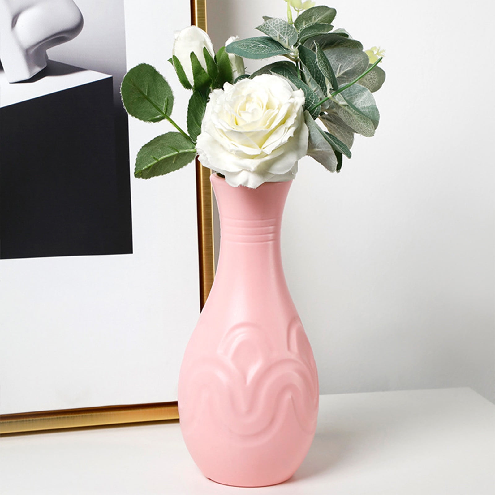 Btomtd Indoor Plant Vase, Plastic Planter with Glazed Finish, Living ...