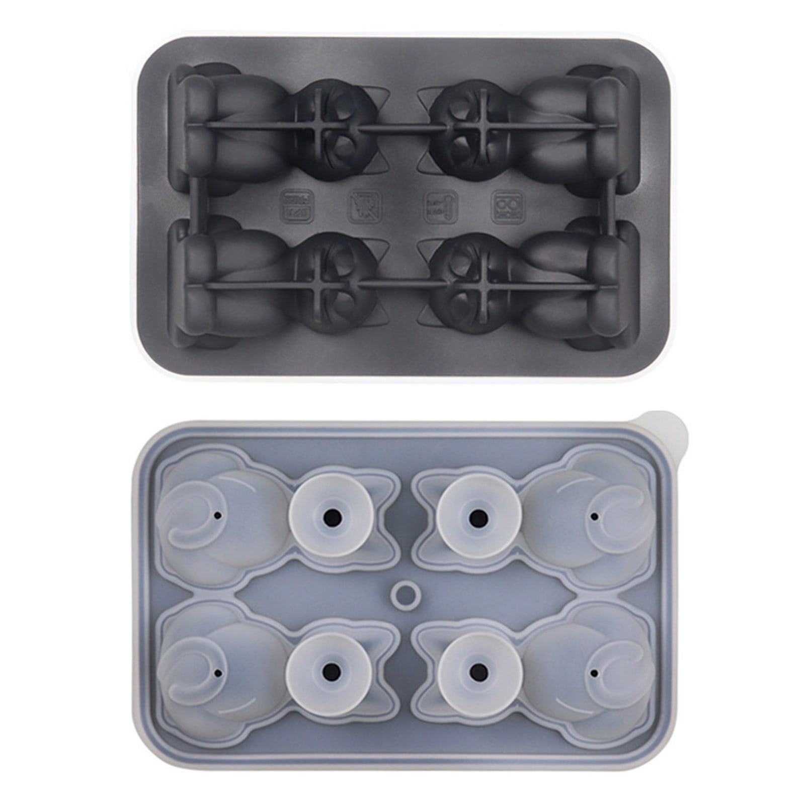 Btomtd New Ice Cubes Maker 4 Hole Ice Cubes Molds Ice Box Small ...